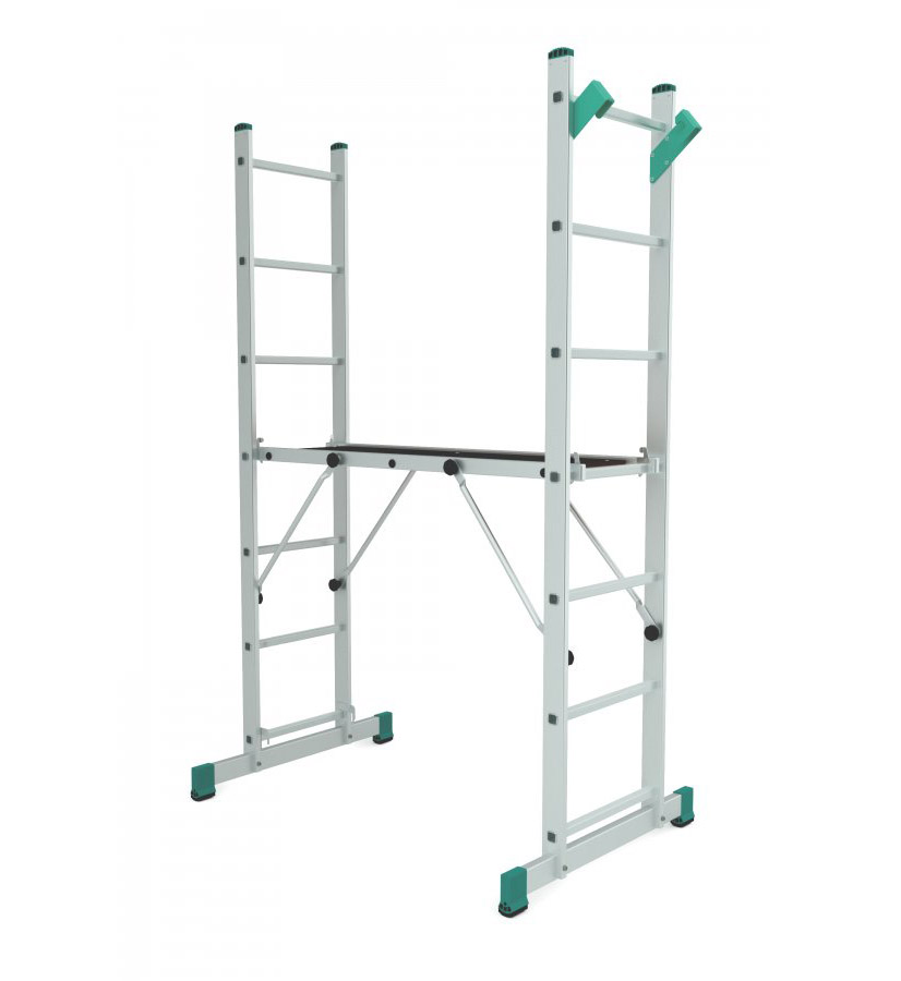 Kombinirana mini aluminijska skela - dvokrake ljestve - ljestve.com